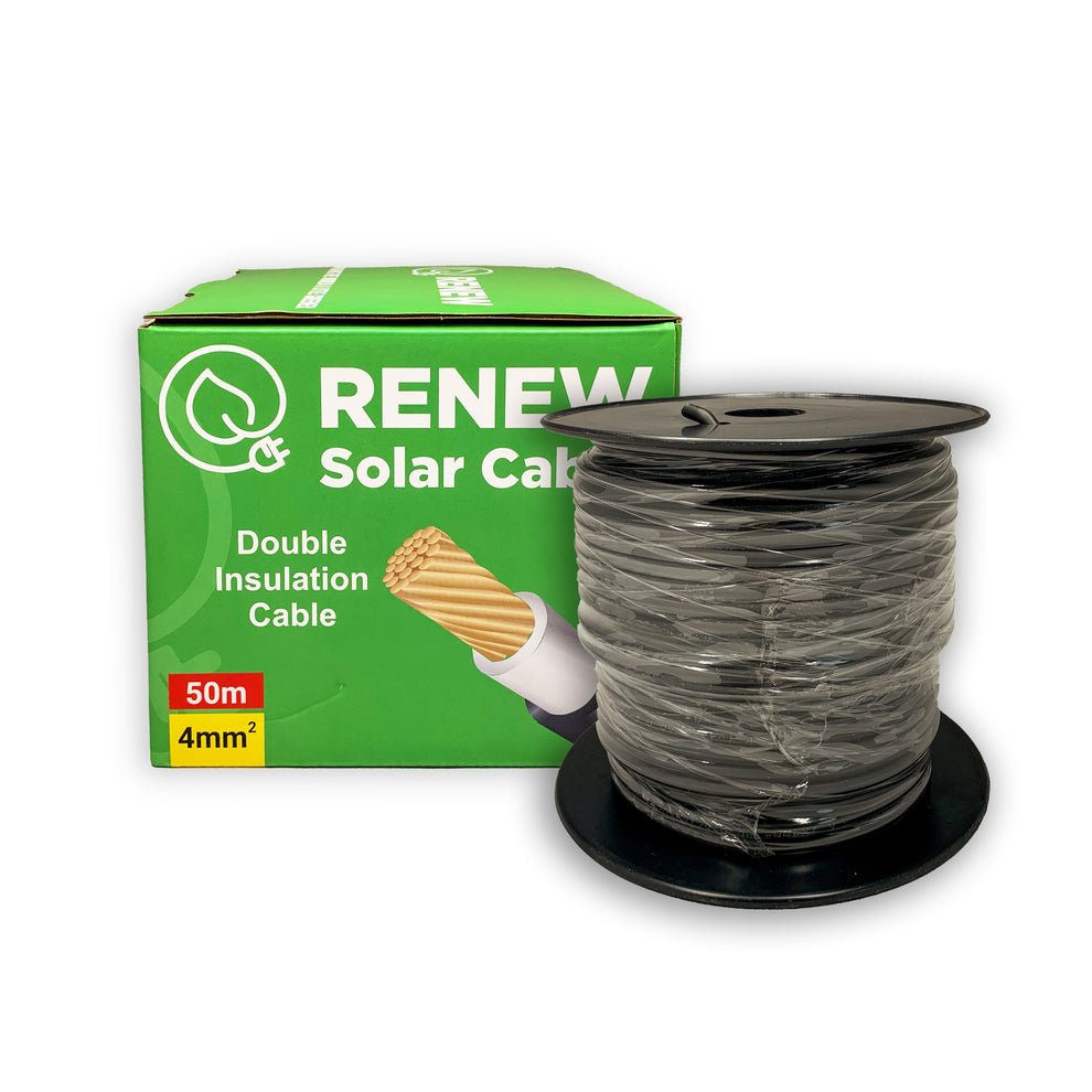 Solar PV Cable Single Core 4mm - Black (50M x 2 Reels) – Renew